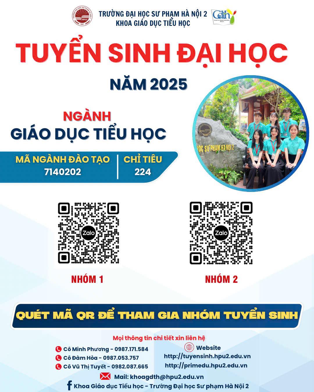 Khoa Giáo Dục Tiểu Học Trường Đại Học Sư Phạm Hà Nội 2 Facebook 1501