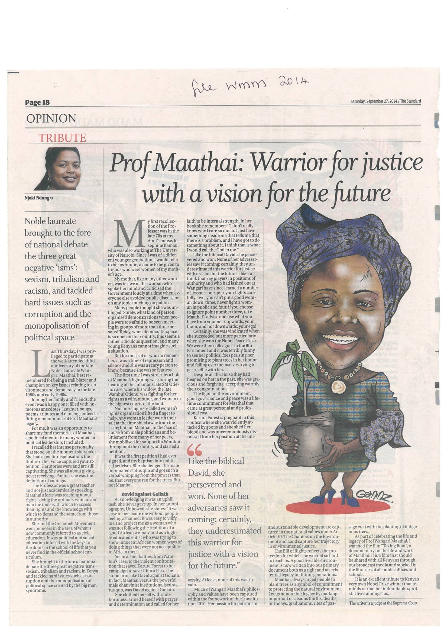 The Green - A tribute by Hon. Lady Justice Njoki Ndung’u, EBS, CBS to ...