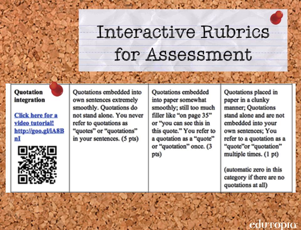 A rubric that actually engages students? Learn how tech tools like QR ...