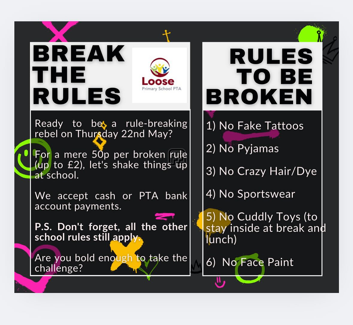 Loose - Break the Rules Day TOMORROW ekk 🥳🎉 50p a rule with a total of ...