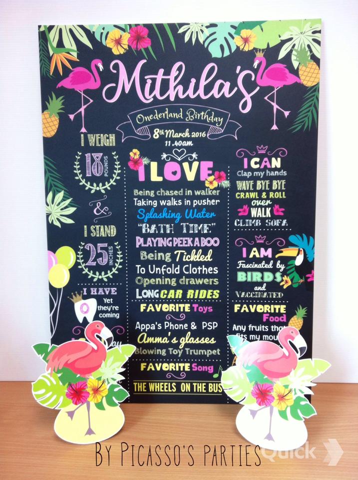 Pink Flamingo themed Chalkboard... - Picasso's Parties
