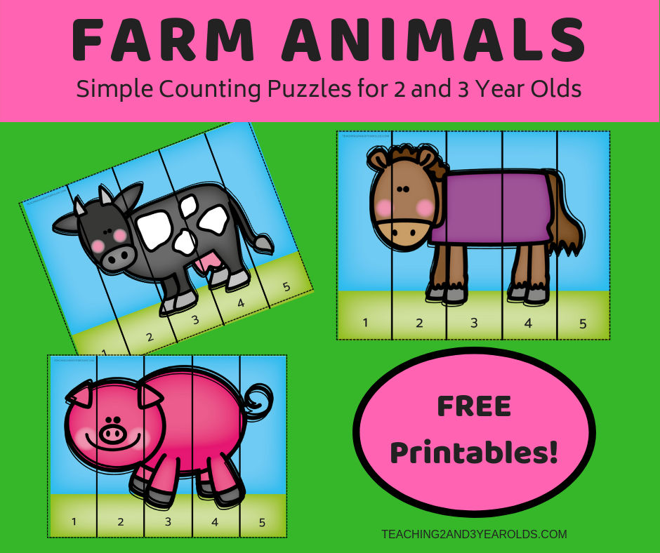 Work on simple counting skills with these fun farm puzzles! Get the ...