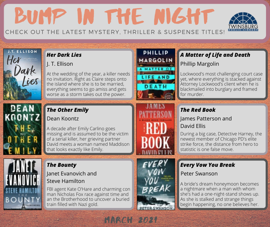The new Bump in the Night is... - Twinsburg Public Library