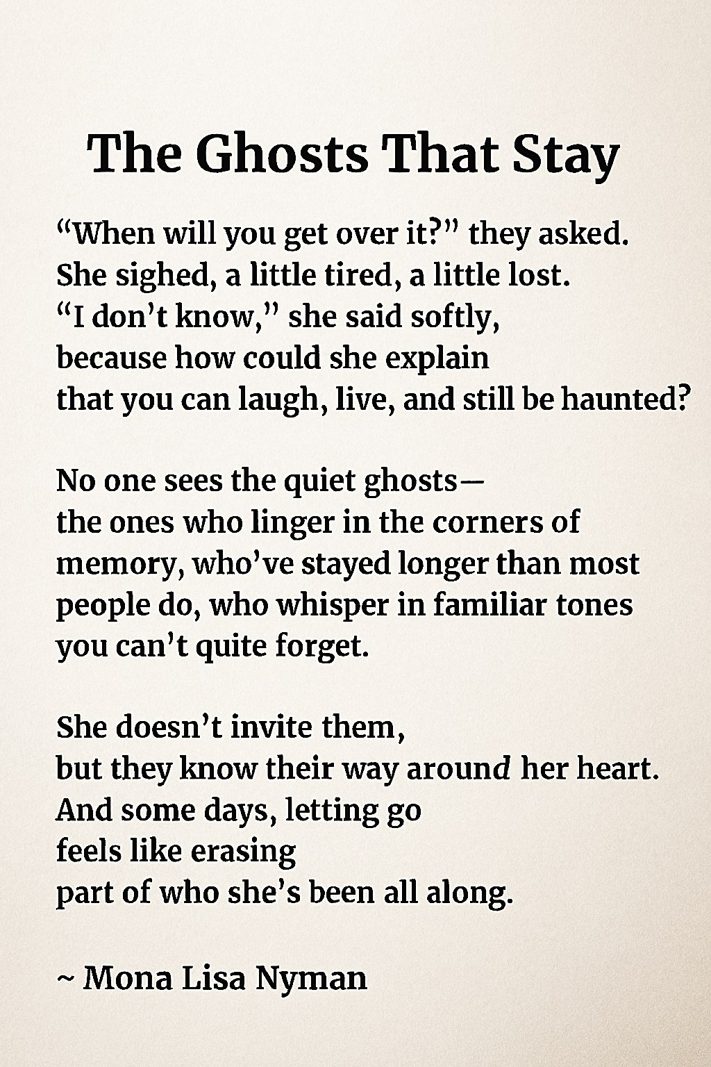 Mona - *** This is the thing I struggle with the most. Yes, I'm ...