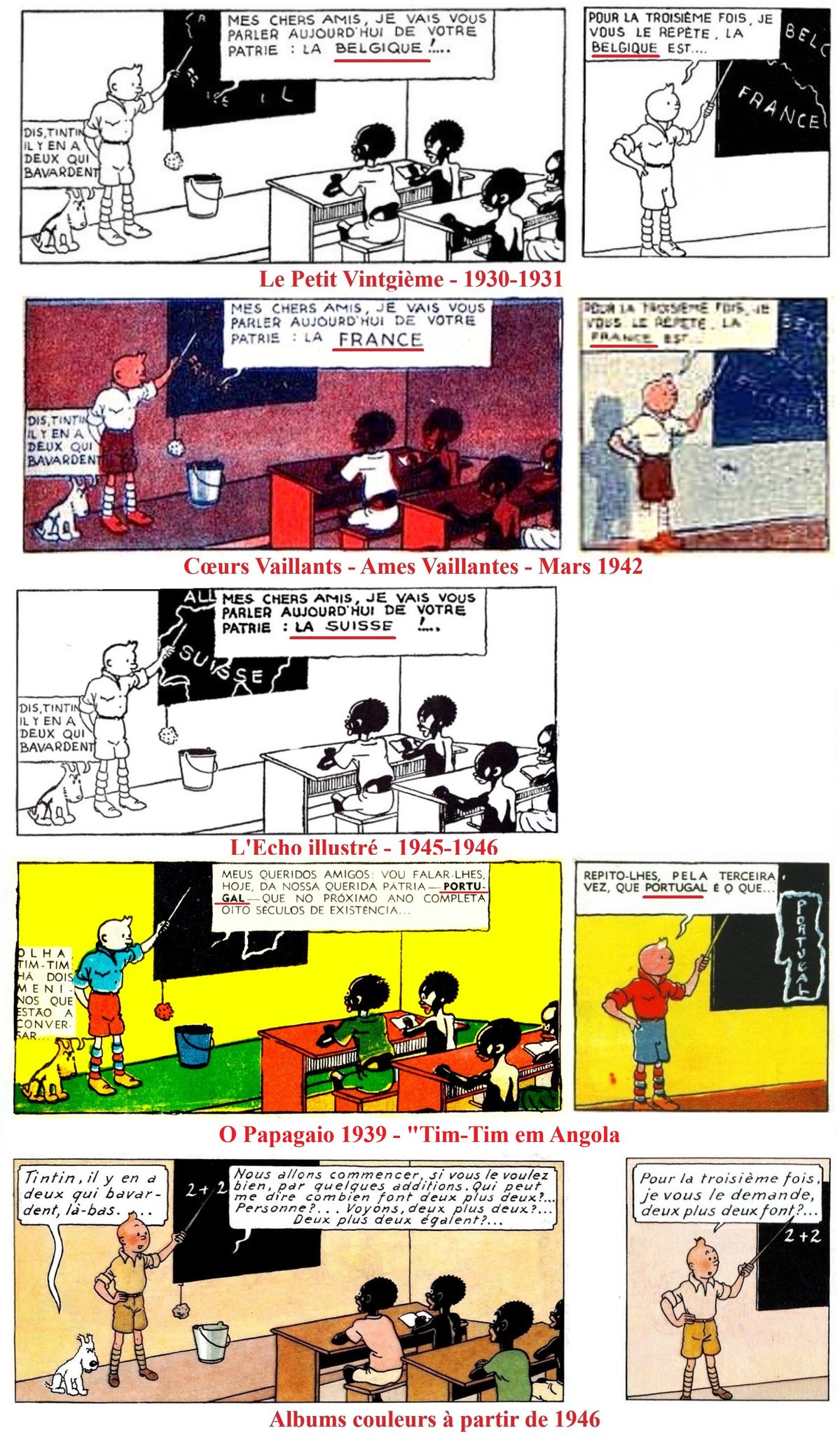 Tintin | *Tintin au Congo* - Dans la version en noir et blanc de 1930 ...