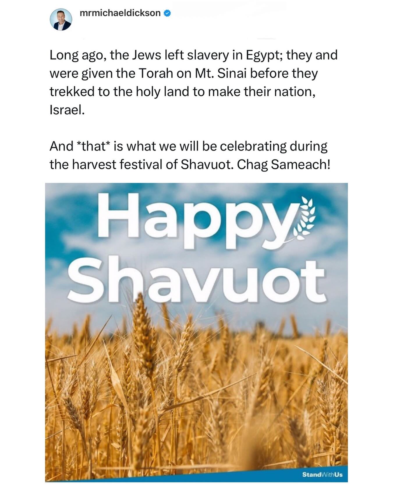 Michael - Happy Shavuot from the eternal ancestral homeland of the ...