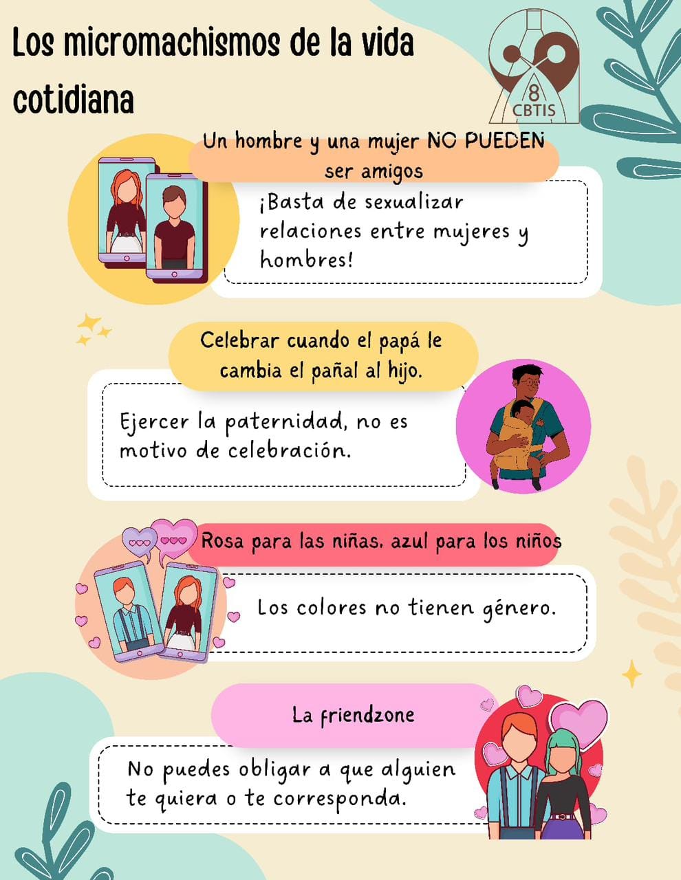CBTis 8 - 🌸 Los micromachismos son esos pequeños gestos y... | Facebook
