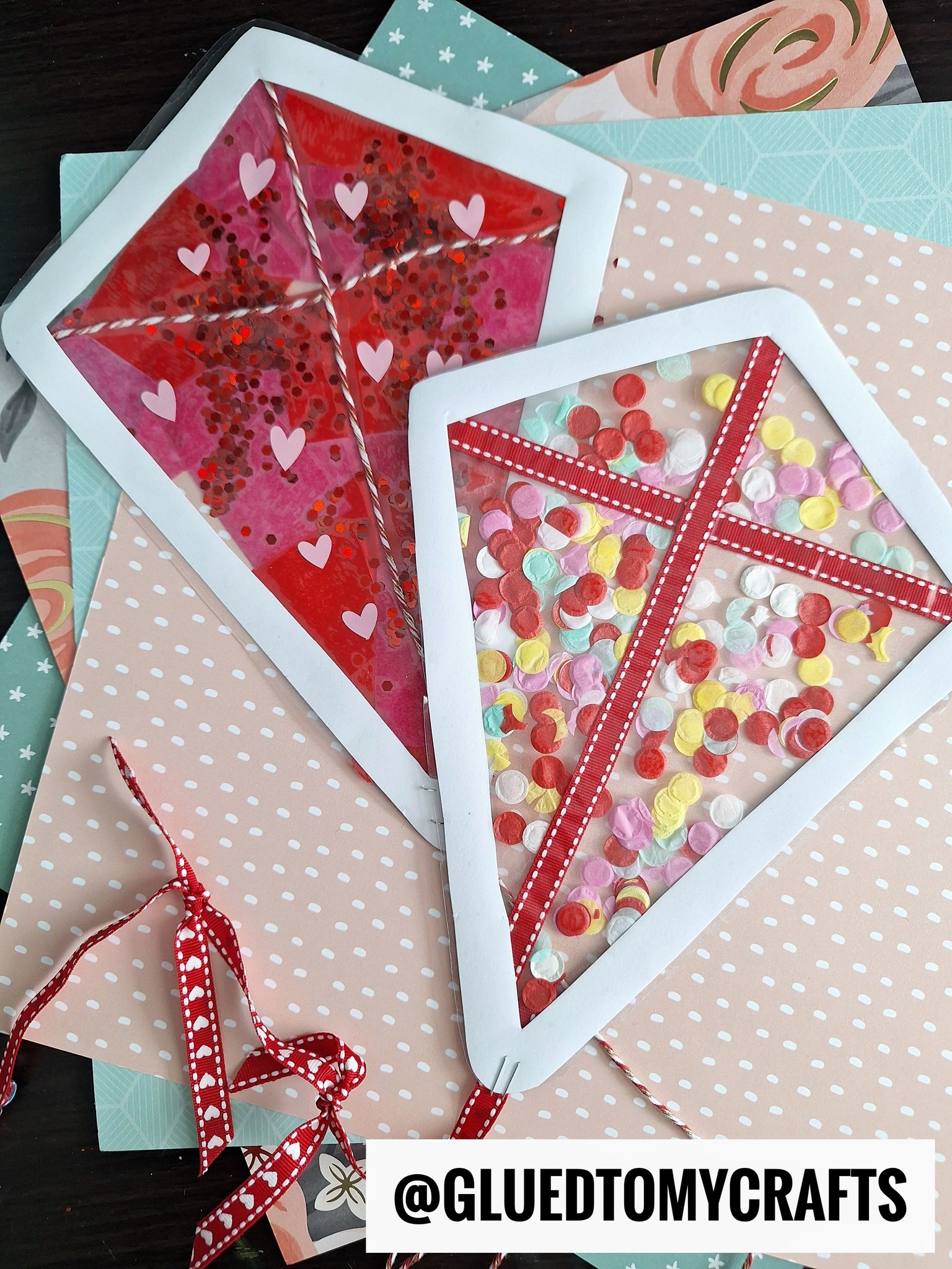 Glued - Stained Glass Kite For Spring 💜🩷 https://www ...