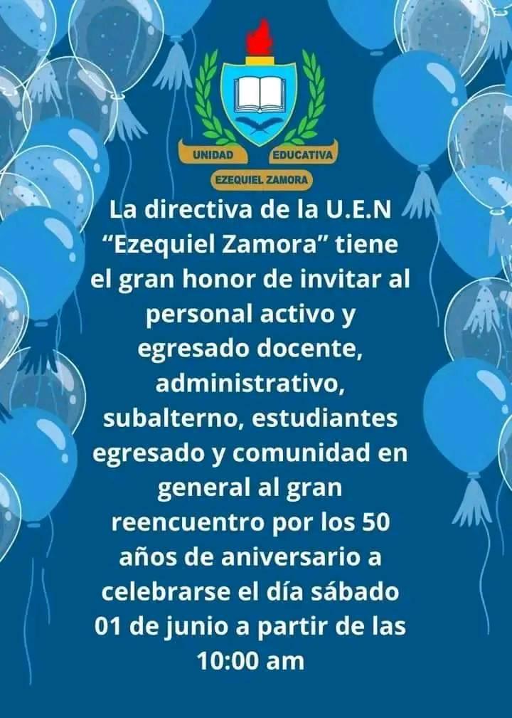 Reencuentro Liceo Uen Ezequiel Zamora 50 Aniversario 1 De Junio 2024