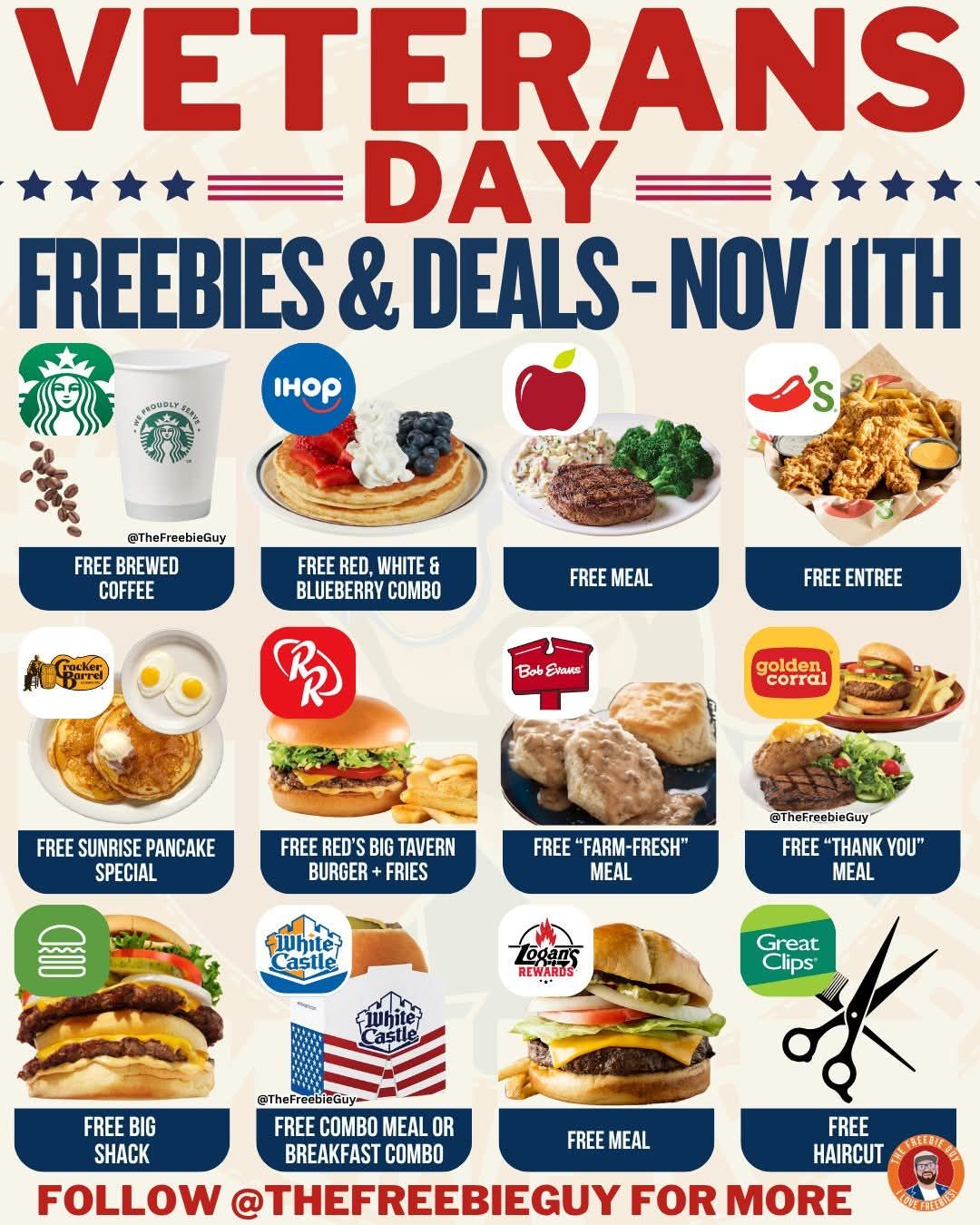Tony - 🎖️ Veterans Day Freebies & Deals – Nov. 11, 2025 🎖️ Honoring our ...