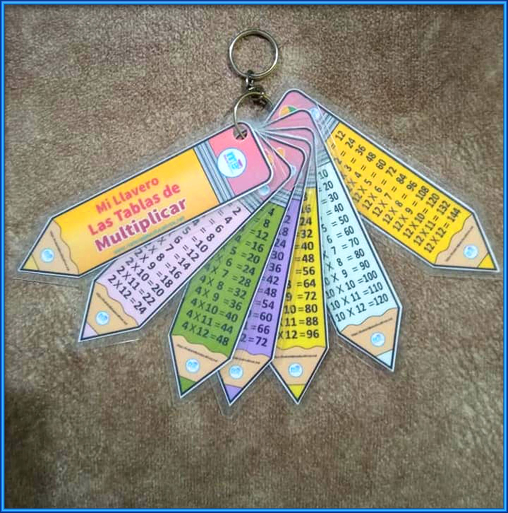 Materiales - LLAVERO DE LAS TABLAS DE MULTIPLICAR. ⭕️LLAVERO COMPLETO ...