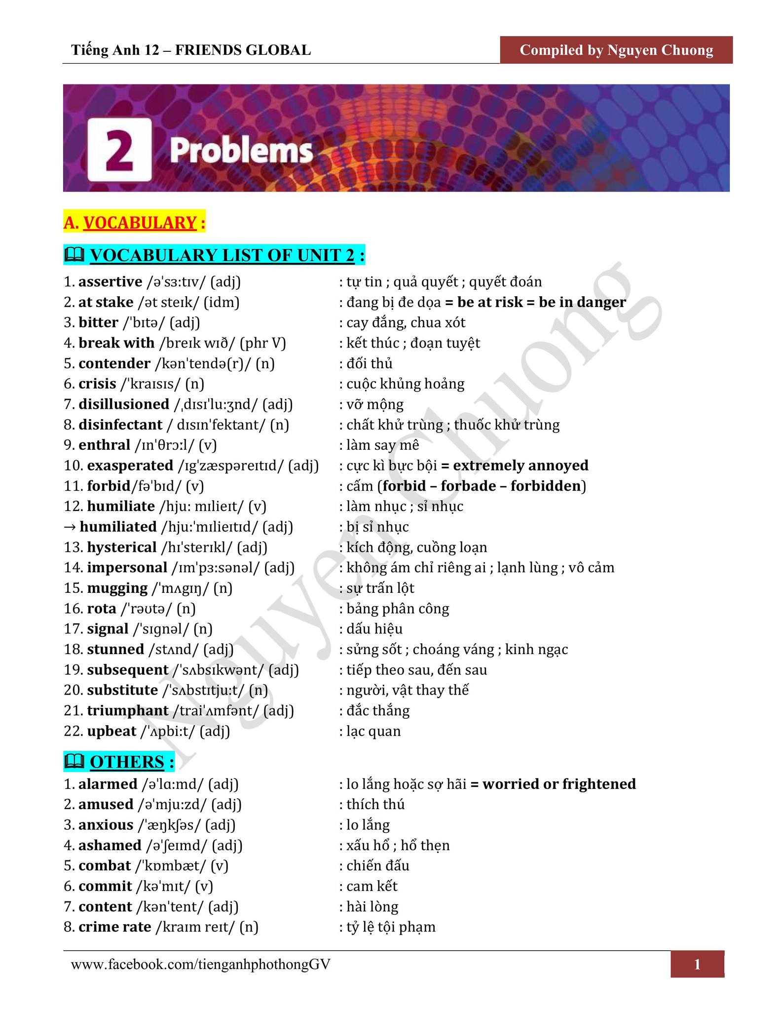 TIẾNG ANH 12 - FRIENDS GLOBAL - UNIT... - Tiếng Anh Phổ Thông | Facebook