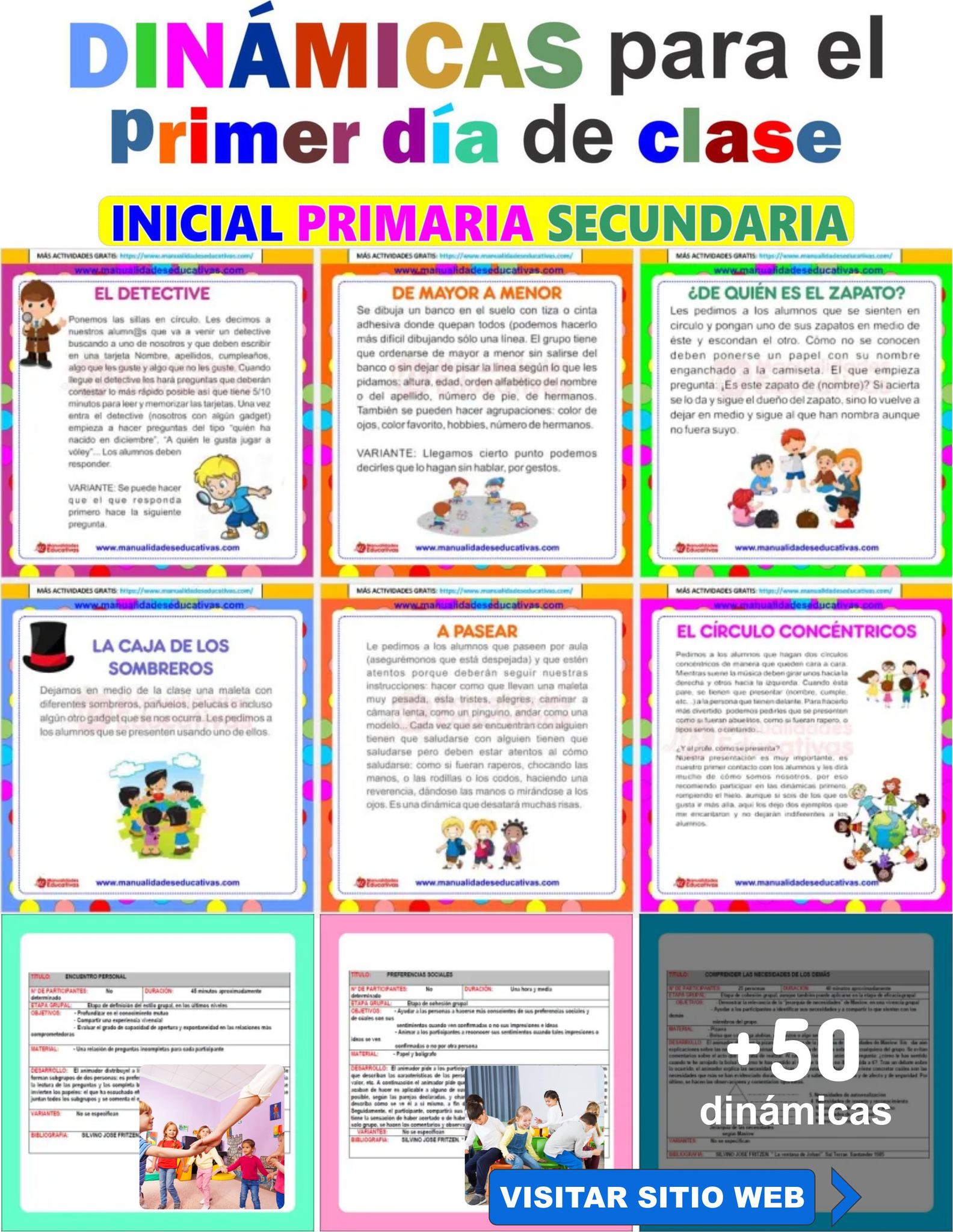 Material - Dinámicas para el primer día de clases 💟DINÁMICAS COMPLETOS ...