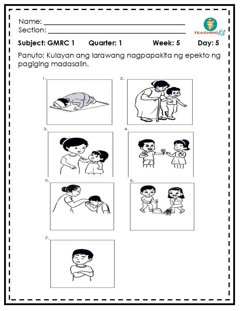 IM's - Grade 1 GMRC- Quarter 1 Week 6 Days 1, 2, 3, 4 and... | Facebook