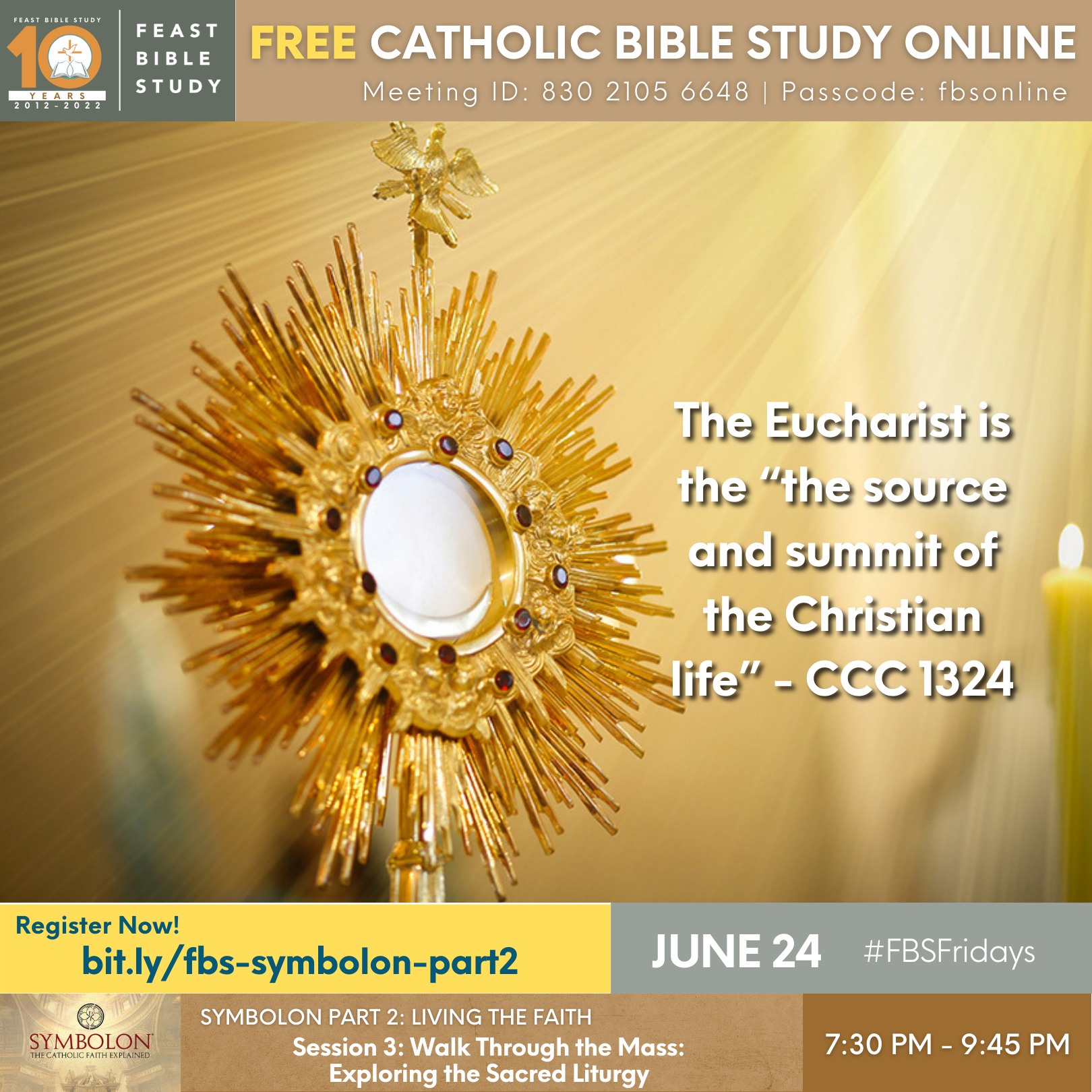 Feast Bible Study - The sacrament of the Eucharist lies at the very ...