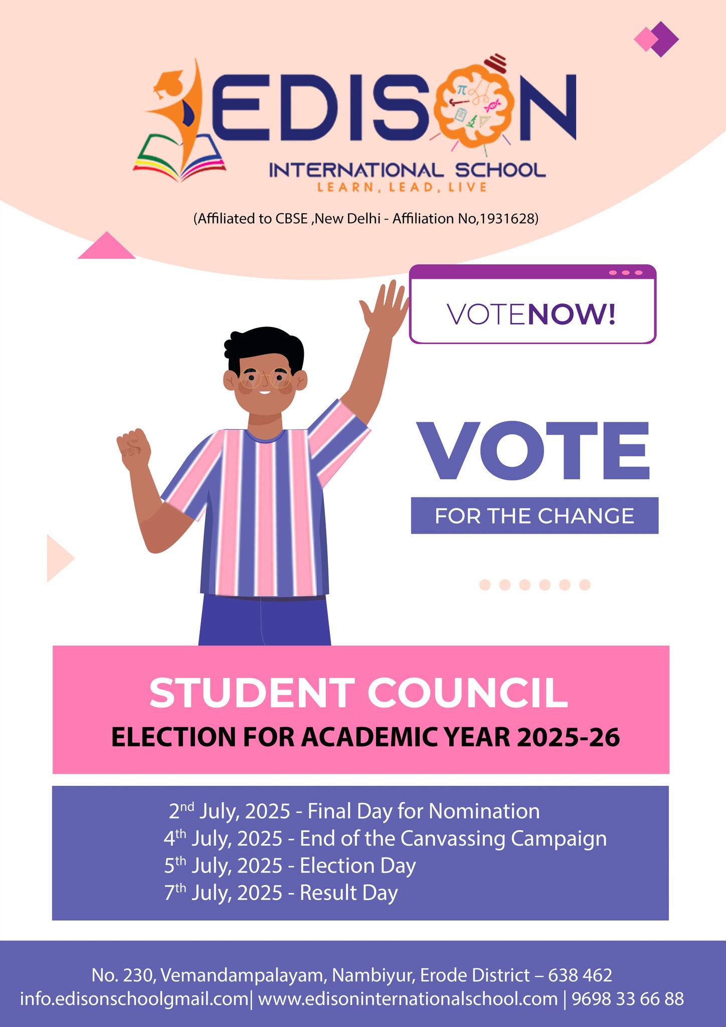 Edison - Student Council Election 2025-26 It’s time to choose our new ...