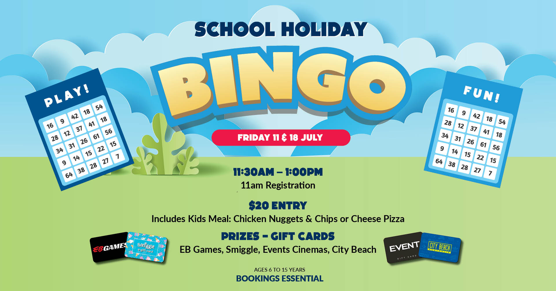 School Holiday Activities - Kids Bingo