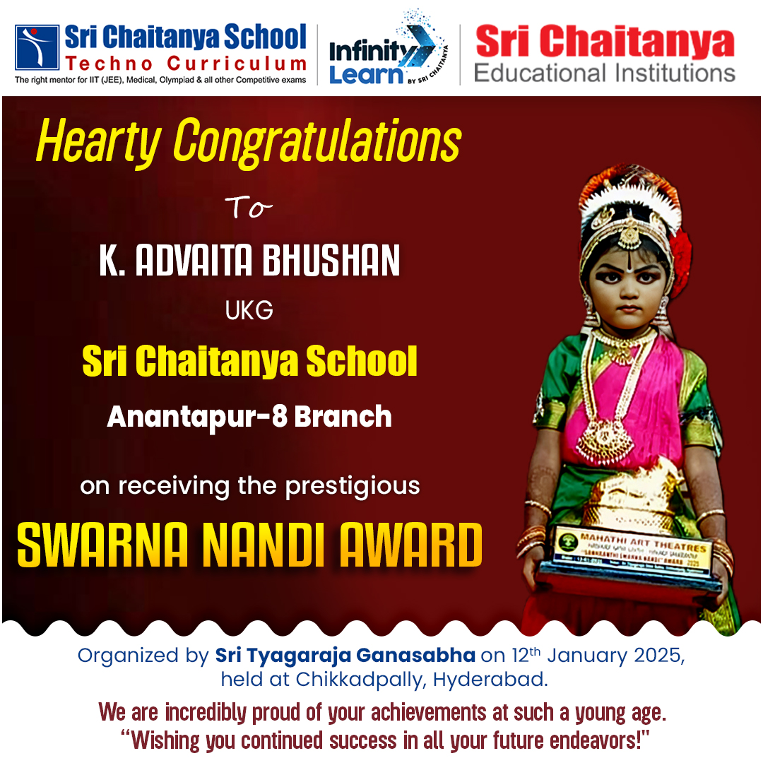 Swarnanandiaward Clasicaldance Sri Chaitanya Schools