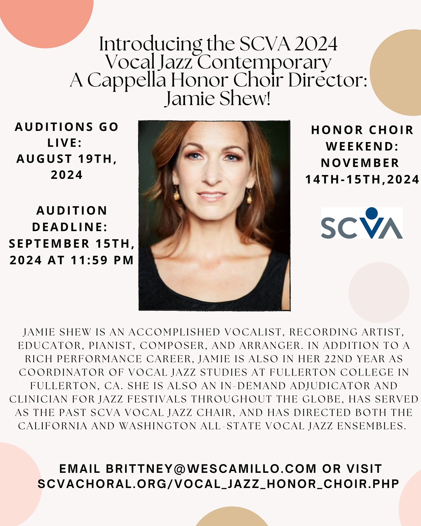 SCVA - ️TOMORROW (9/15) is the last to submit ️ Auditions for the 2024 ...