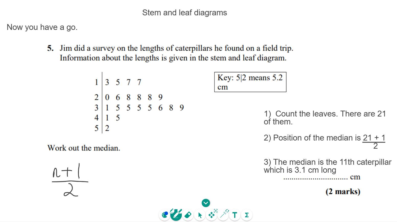 Walsall Finding The Median From A Stem And Leaf Diagram A Better 3100