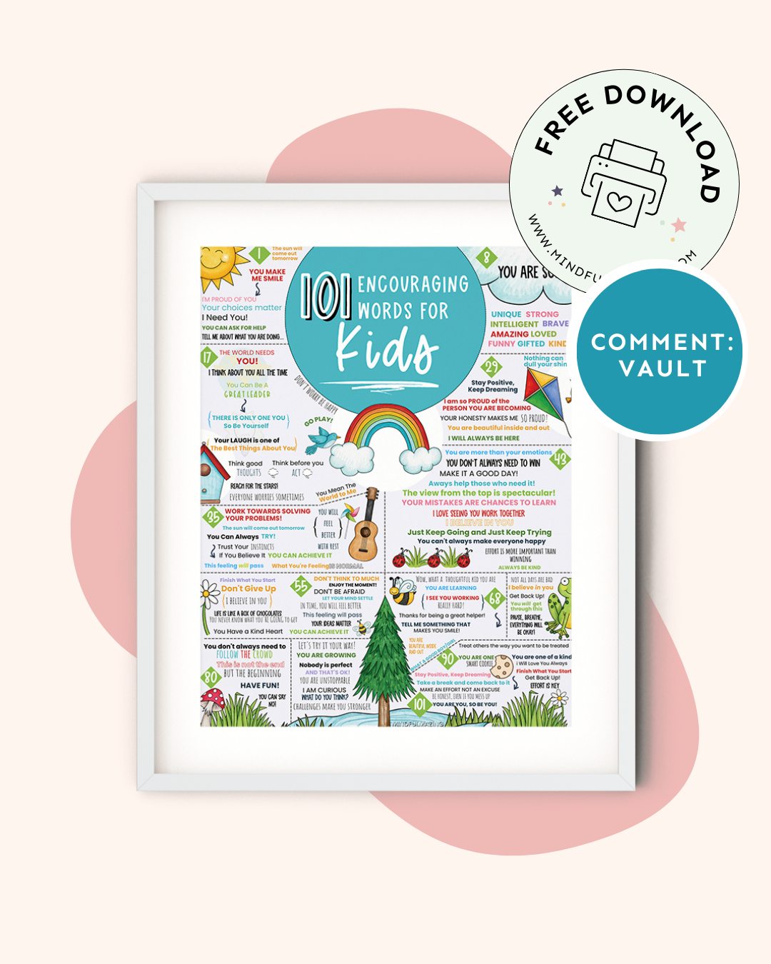 Mindfulmazing - Our free printable poster: 101 Encouraging Words for ...