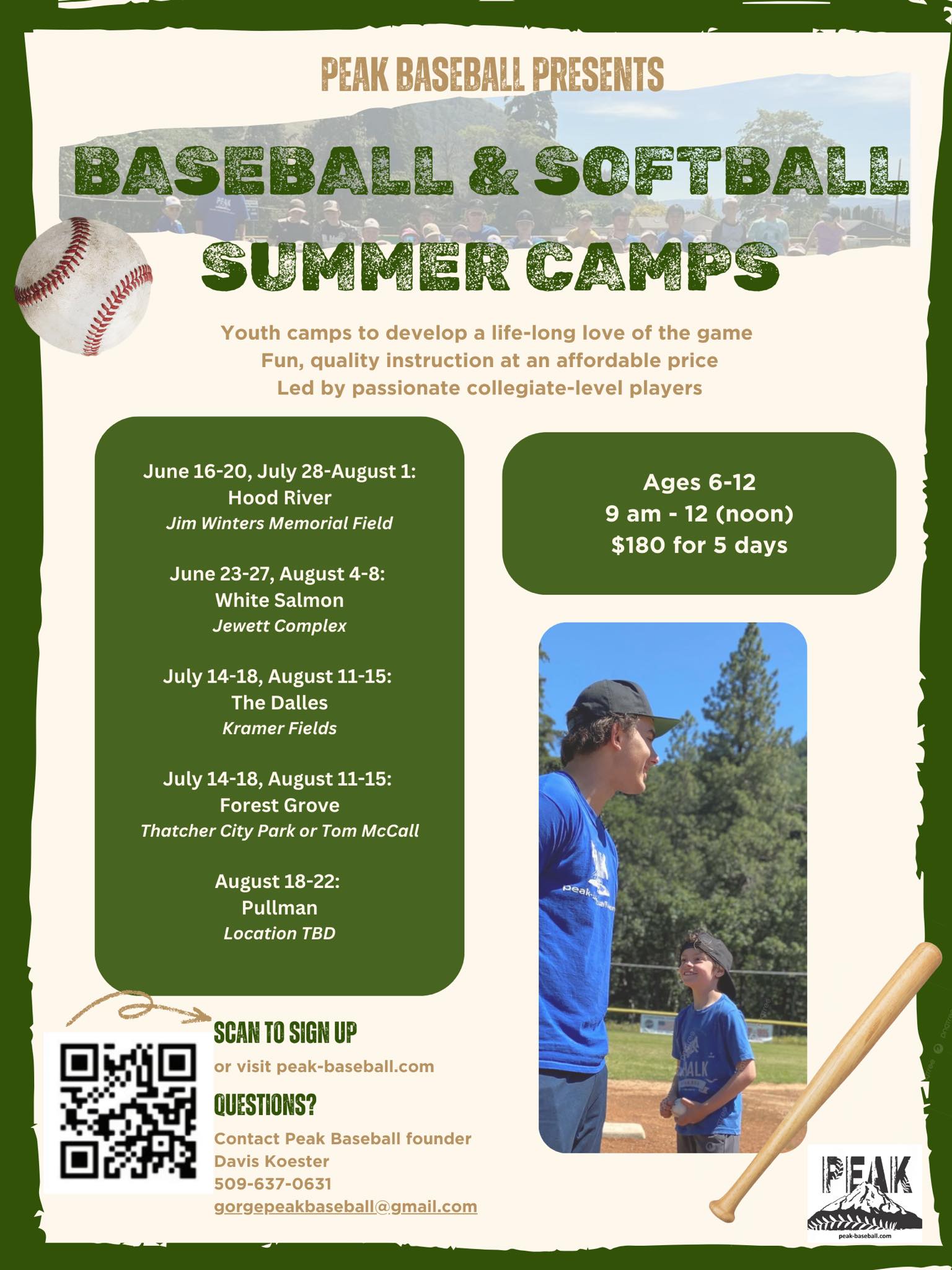 Peak Baseball & Softball Summer... - The Dalles Little League | Facebook