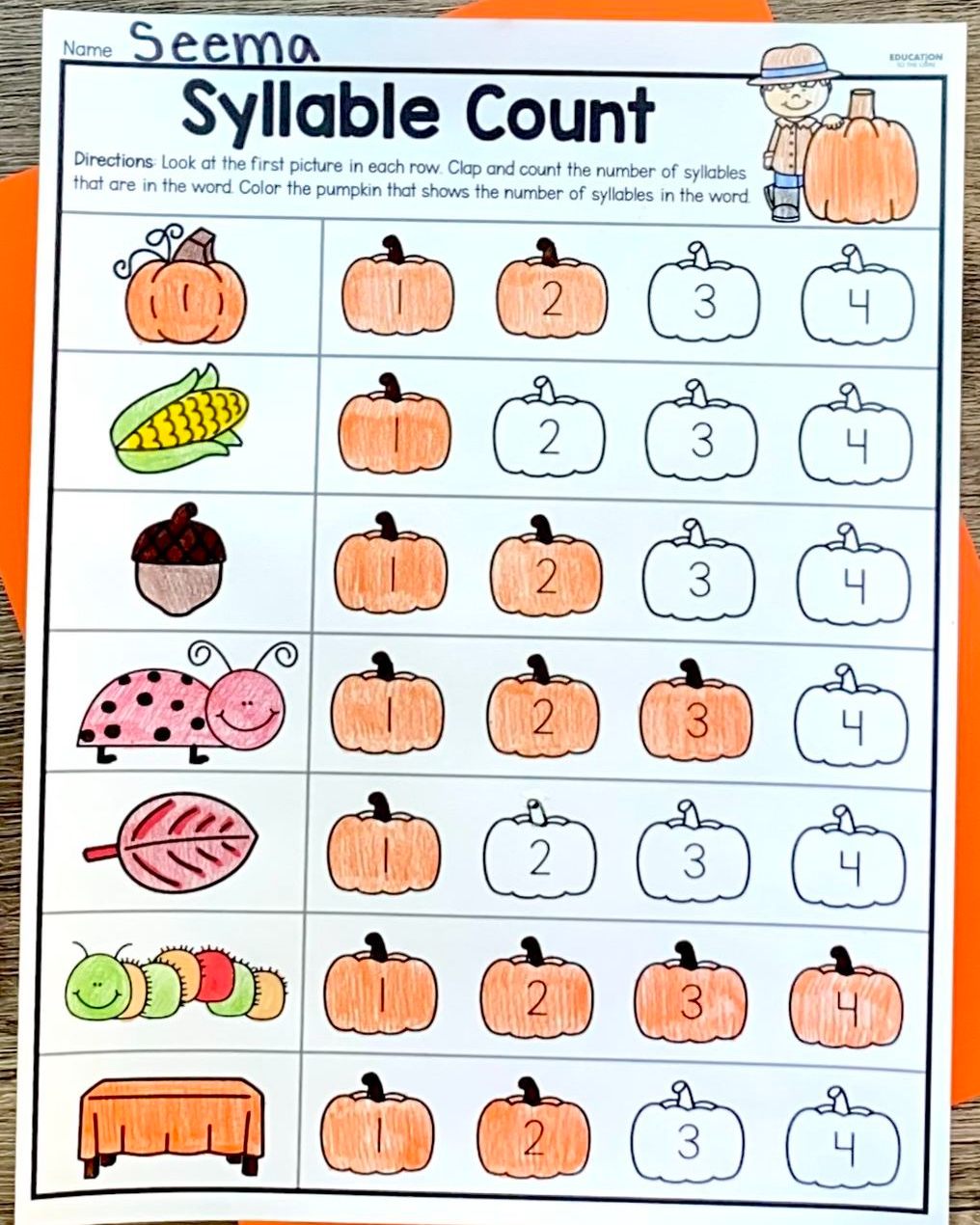 Here's a fun fall-themed printable... - Education to the Core