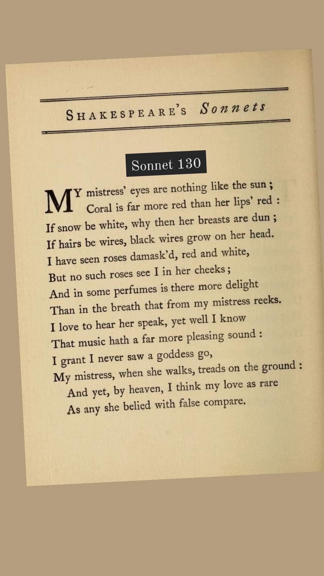 Sonnet 130 by William... - English Literature info | Facebook