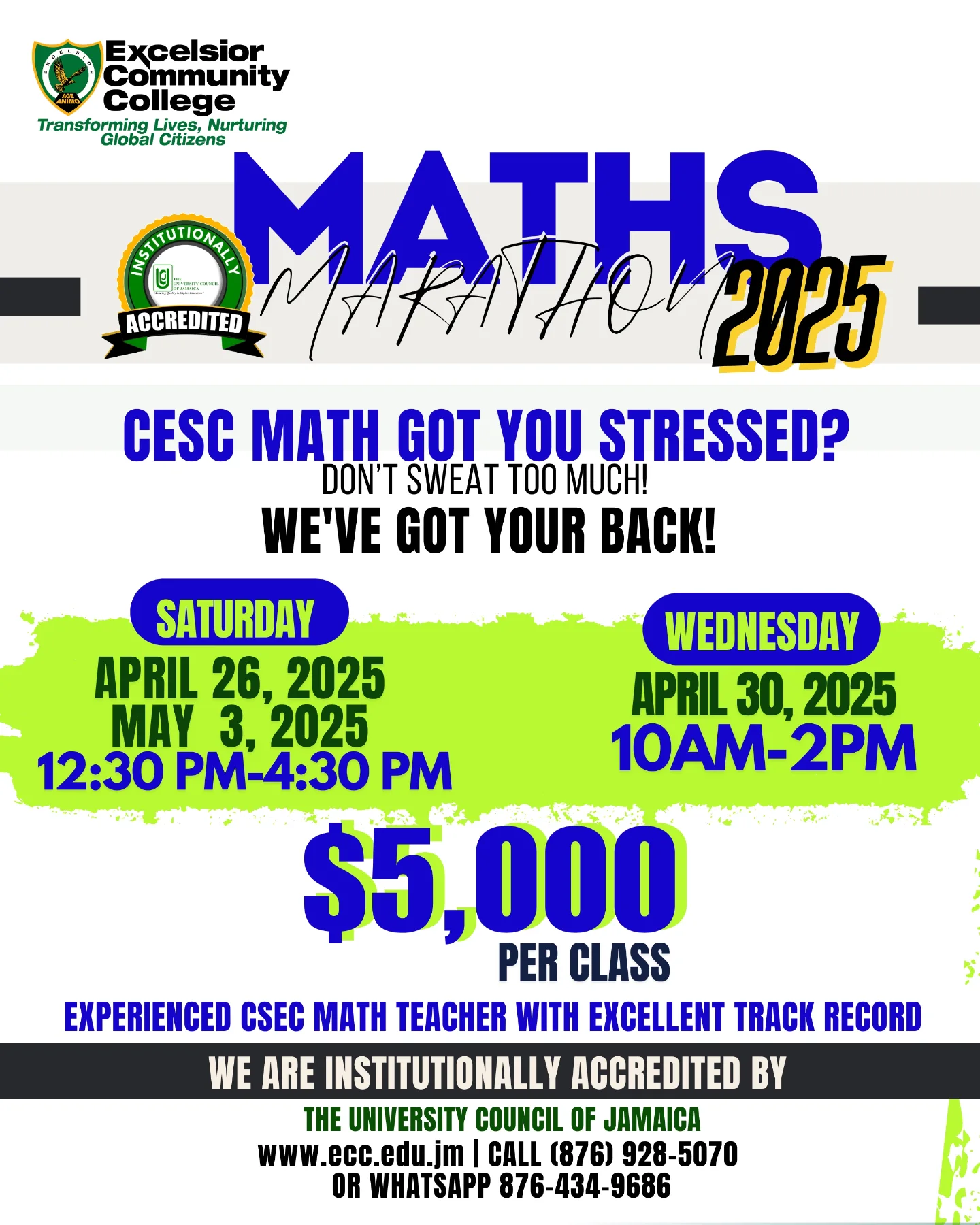 Excelsior 📚💡 Get Ready To Conquer Maths 🔥 Join Us For The Cxc Maths