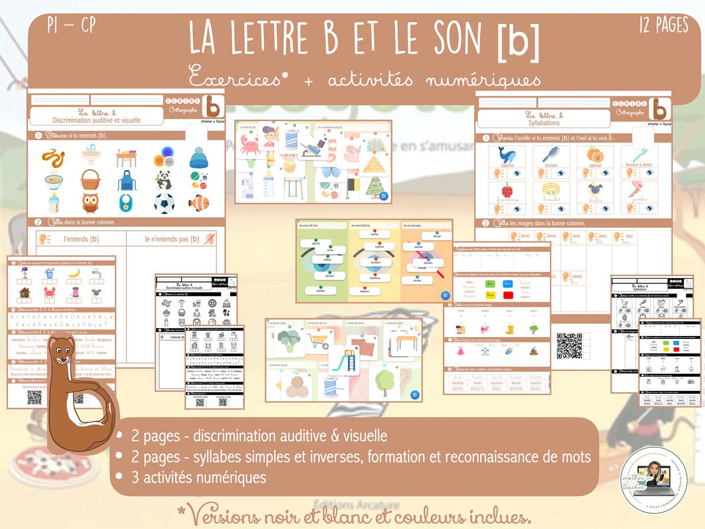 ** La lettre b ** • exercices... - Mother n Teacher | Facebook