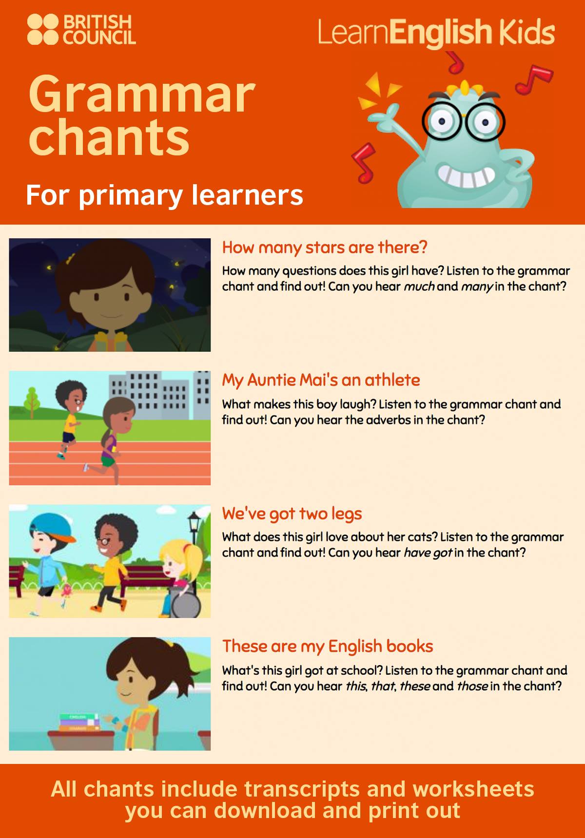 LearnEnglish - These video grammar chants are a great way for your ...