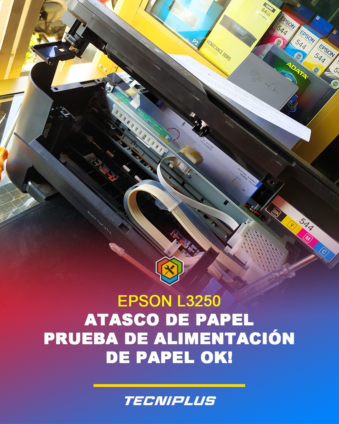 Tecniplus 🖨 Diagnostico Epson L3250 Error Atasco De Papel Retirado De Manera Exitosa Tipo De