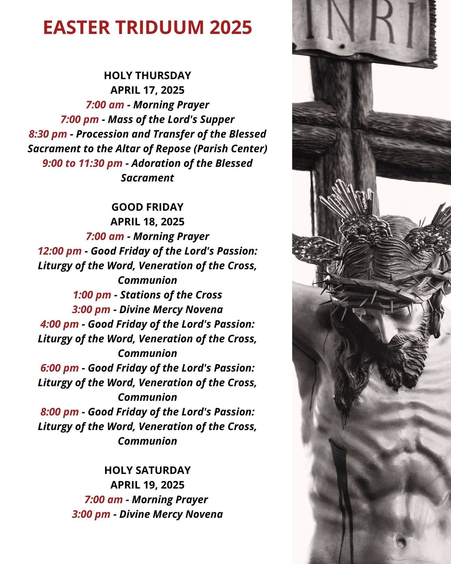 Holy - We invite you to celebrate the Easter Triduum with us. | Facebook