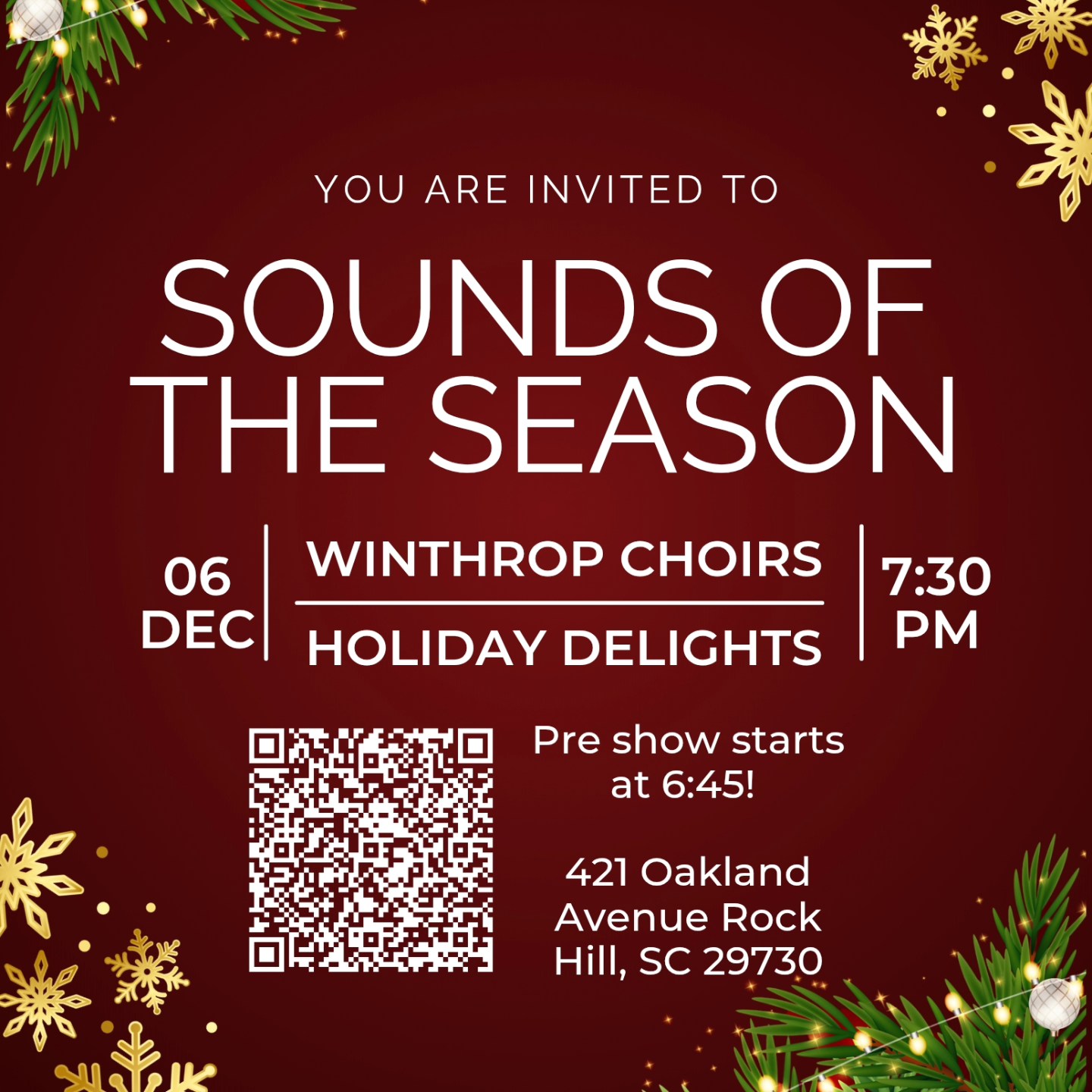 Get your tickets now for this... - Winthrop University Choirs | Facebook