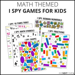 The Sensory - A fabulous collection of 14 math themed I spy printable ...