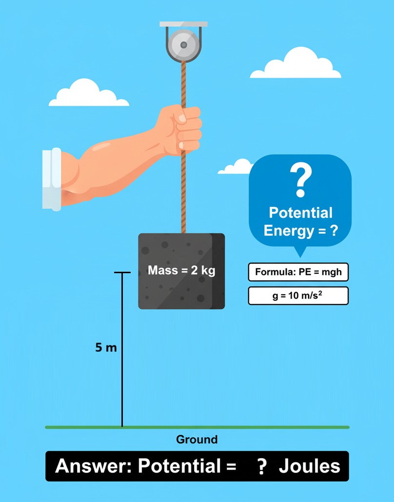 Algebra group | A 2 kg object is raised to a height of 5 m | Facebook
