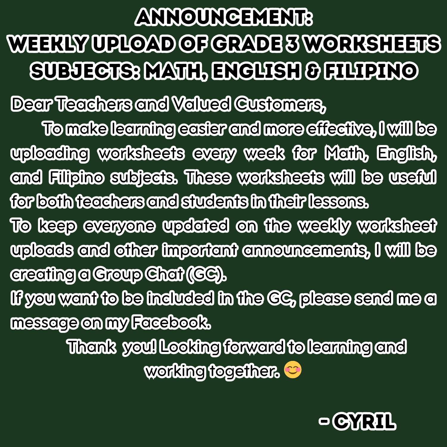 Elementary Classroom Decoration | Announcement Grade 3 | Facebook
