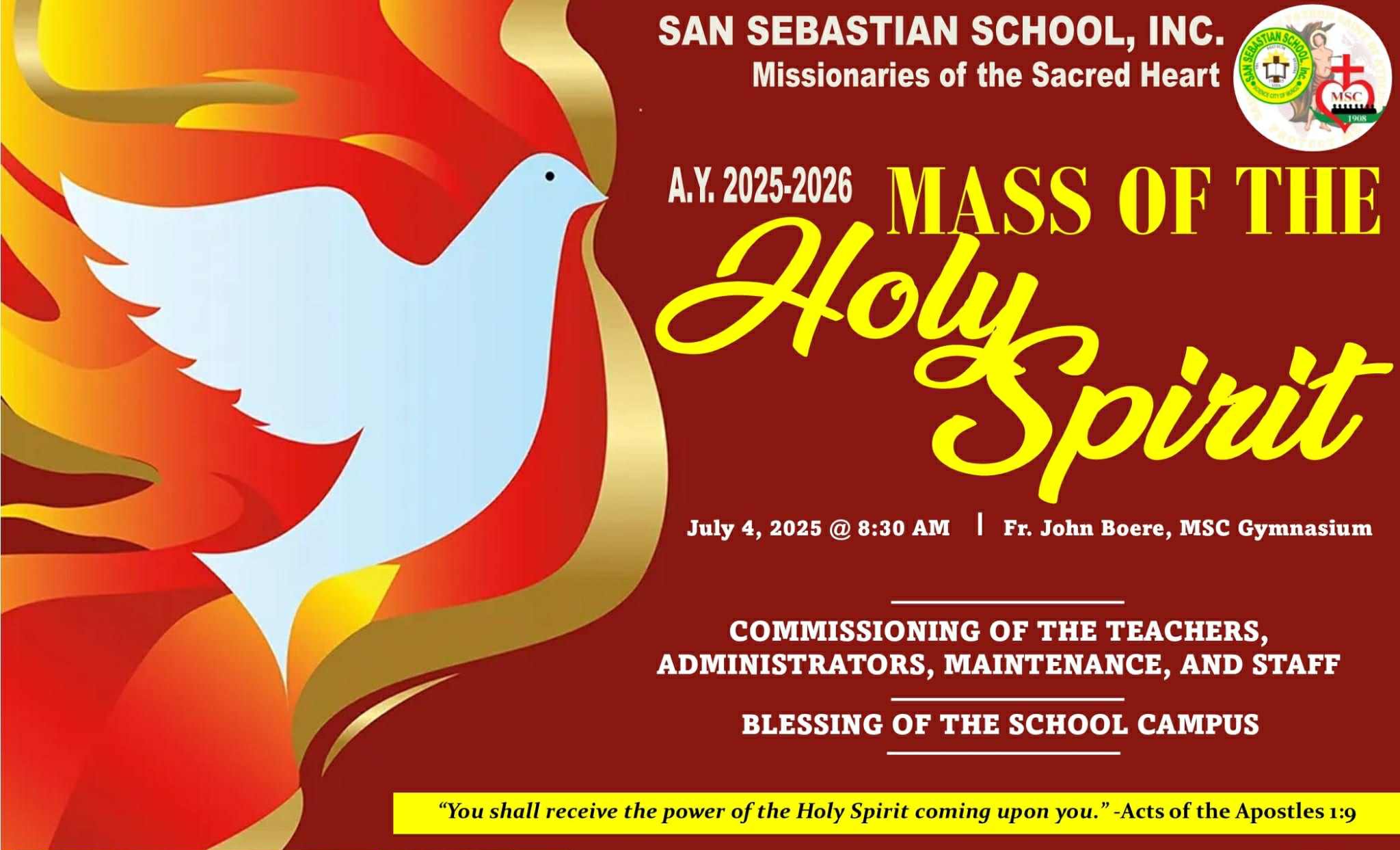San - Mass of the Holy Spirit We invoke the guidance and inspiration of ...