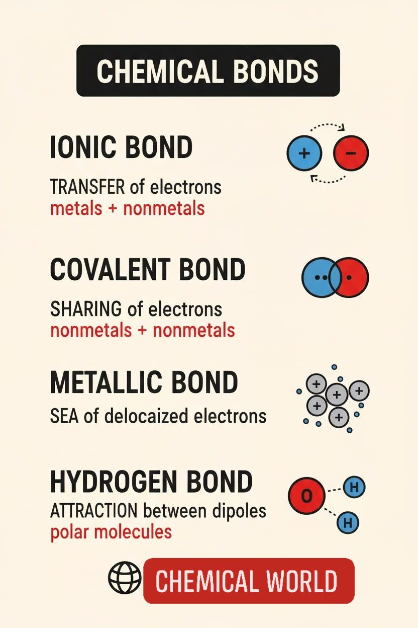 Chemical - Infographic on Types of Chemical Bonds: Ionic Bond ...