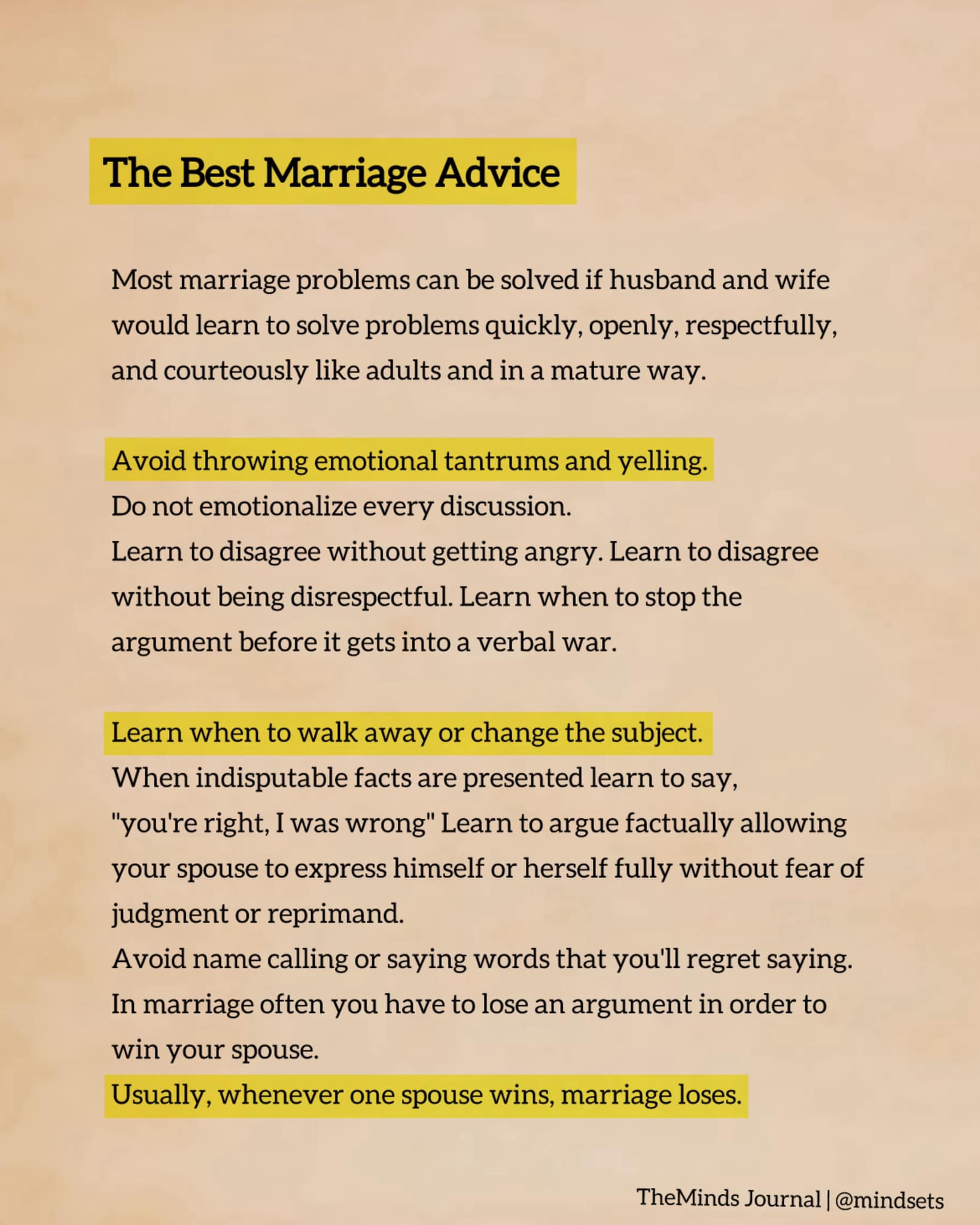 Mindsets - 🙌🍀👫 The Best Marriage Advice Most marriage...