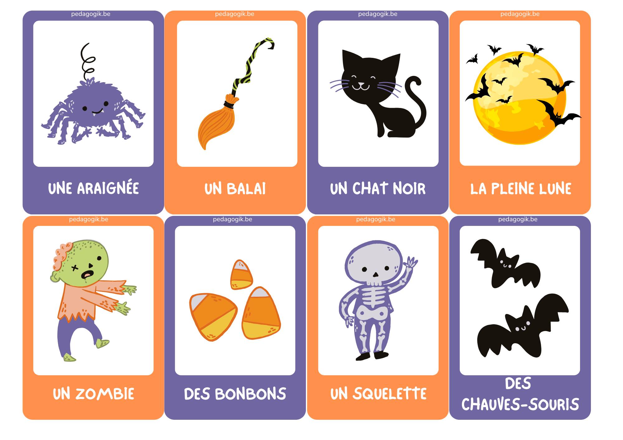 🎃🃏 Cartes Halloween avec images 👻🕸️ Voici un bel outil outils PEDAGOGIK ...