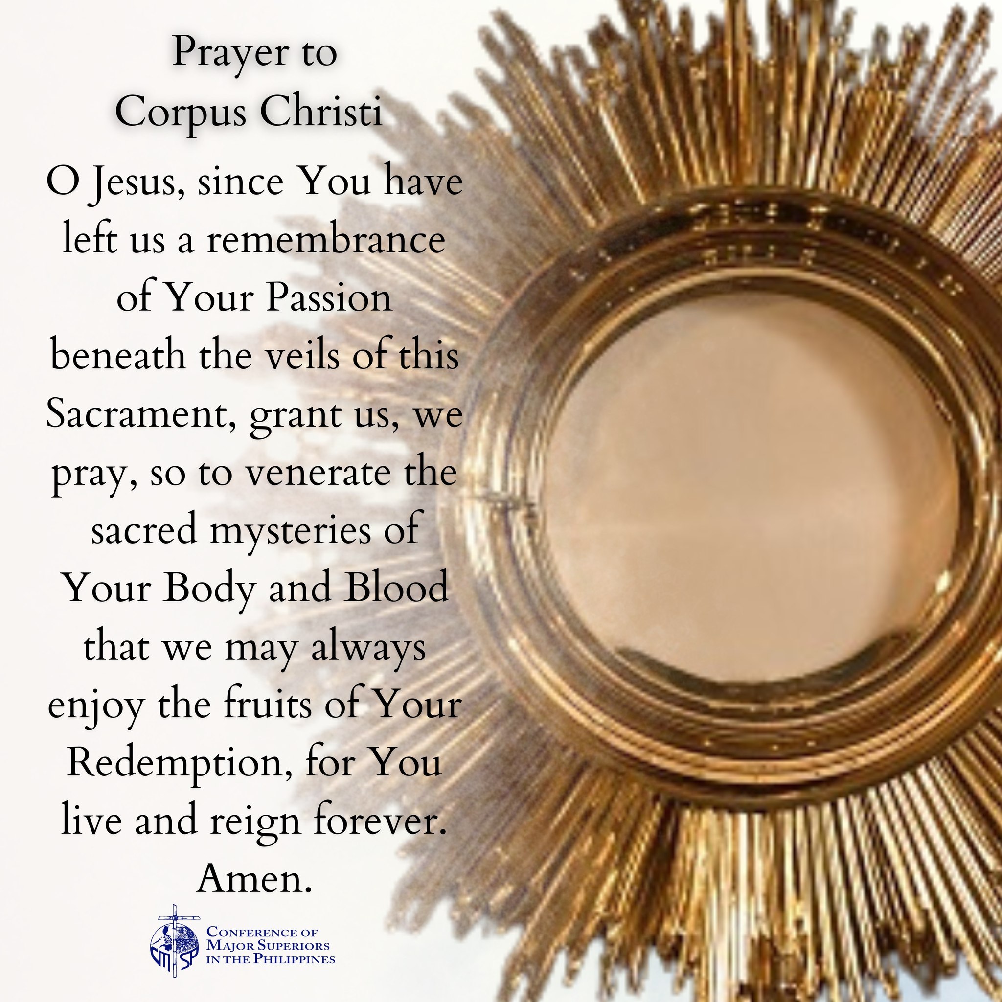 CMSP - 🙏 Solemnity of Corpus Christi 🙏 On this sacred feast, we are ...