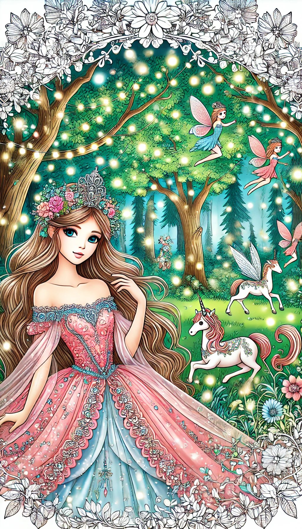Disney - Magical Princess Coloring Page | Enchanted Forest and Mystical ...