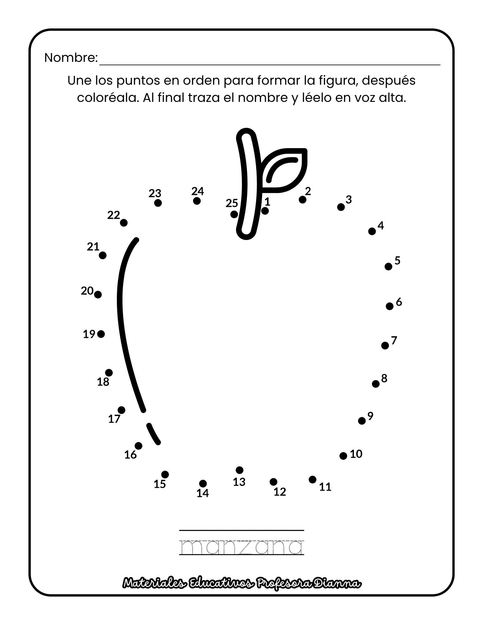 UNE LOS PUNTOS ... - Materiales Educativos Profesora Dianna | Facebook