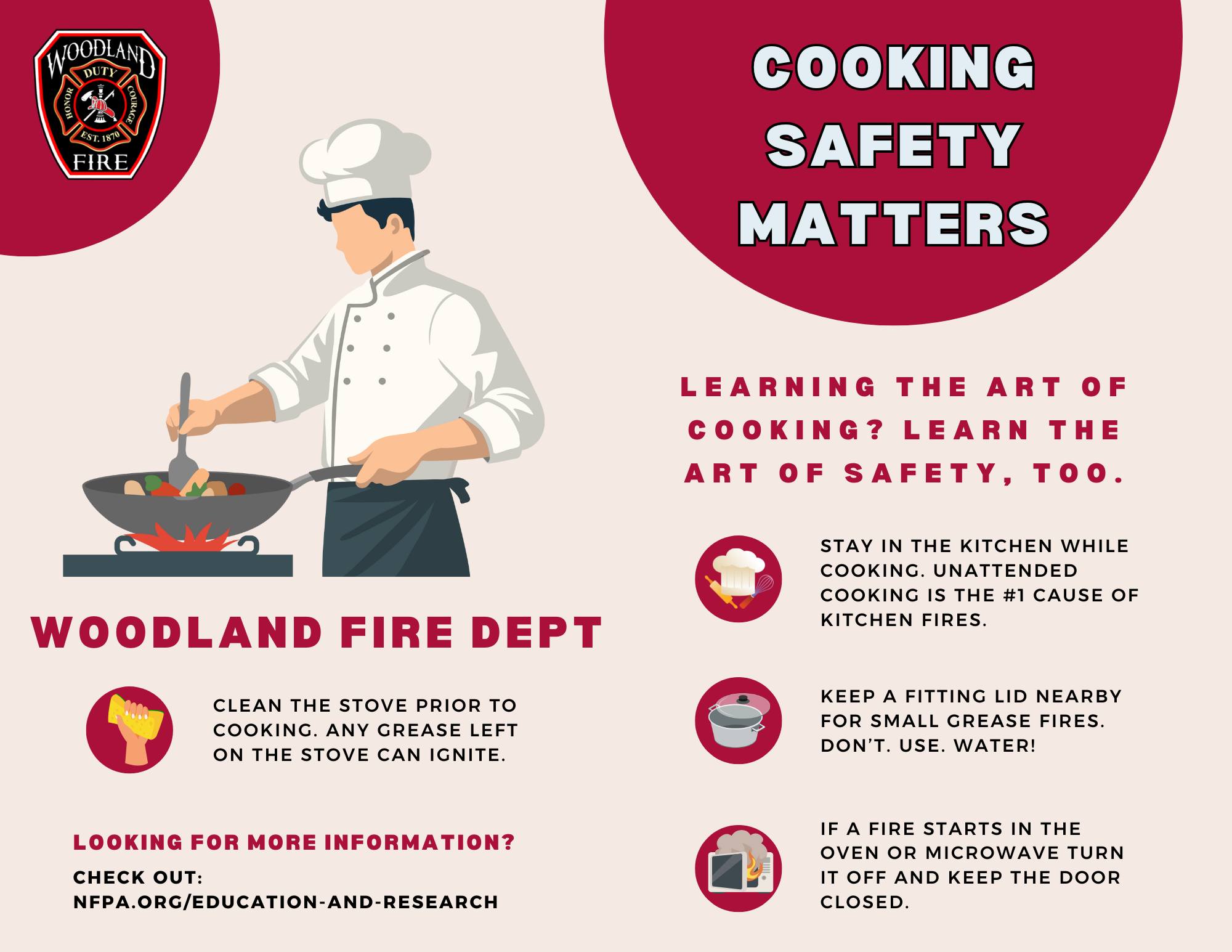 🔥 Cooking Safety Reminder from... - Woodland Fire Department | Facebook