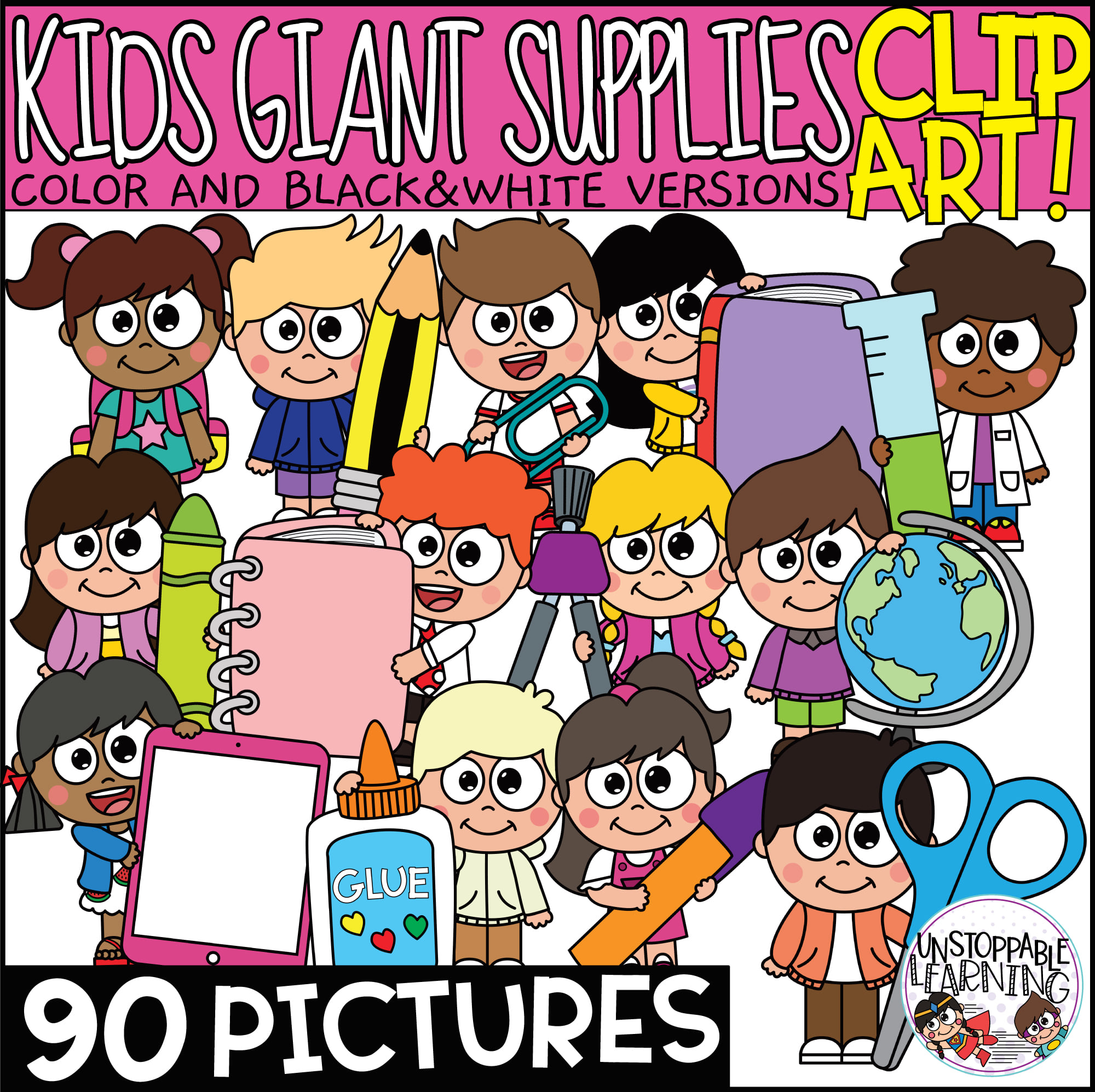 Kids Giant Supplies Clipart set! A... - Unstoppable Learning