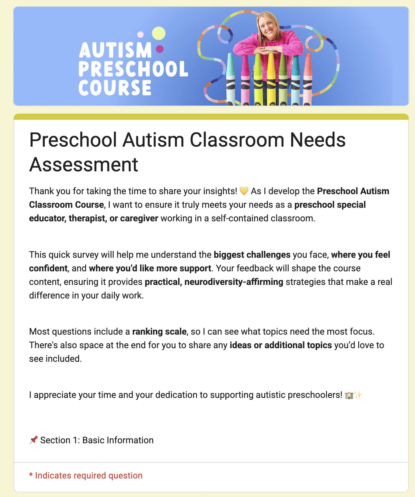 Autism - 📢 I need your input! 🏫💛 If you work in a preschool self ...