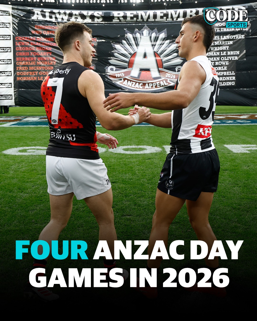 CODE Footy - For the first time since 2020, Anzac Day will... | Facebook