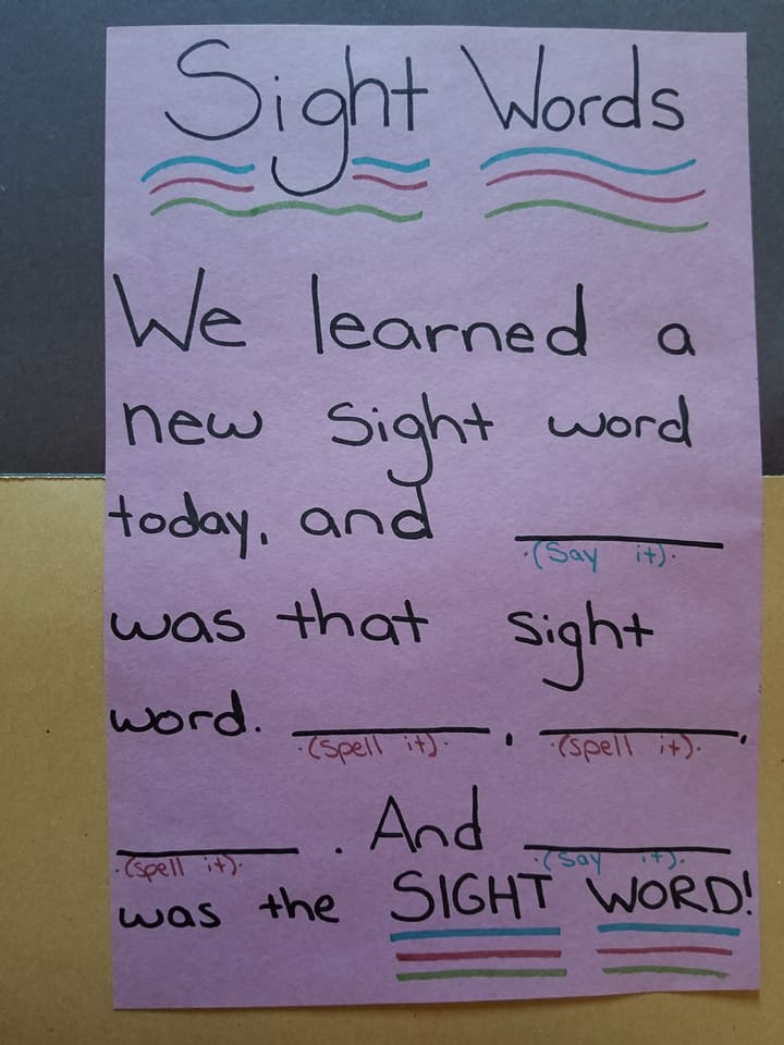 Our new sight word chart! Z... - Learning With My Littles