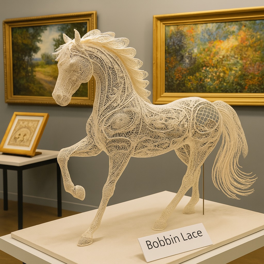 Horse - Beautiful Horse Art made with Bobbin Lace